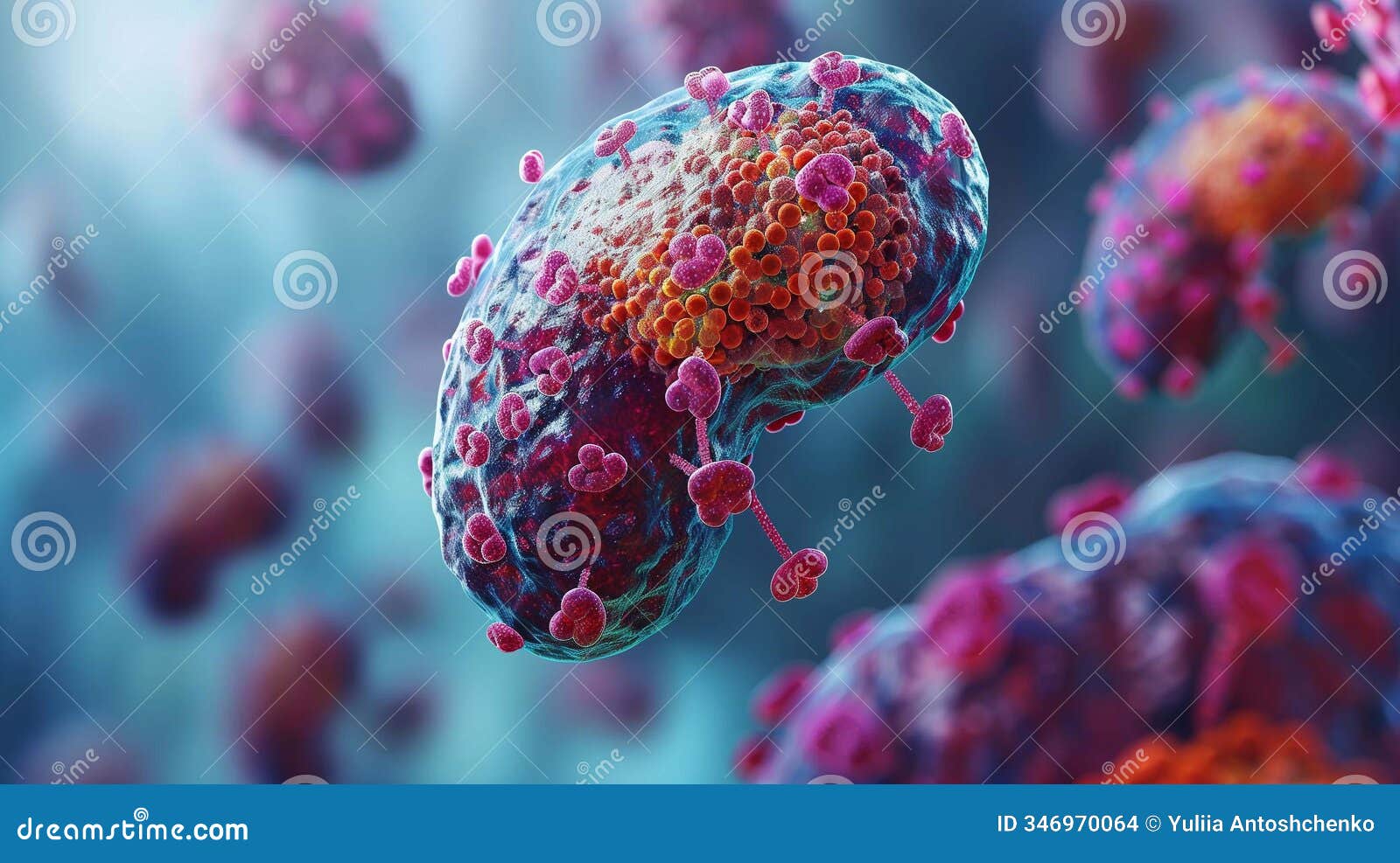 Illustration of the Infectious Hepatitis Virus Showcasing Its Unique ...