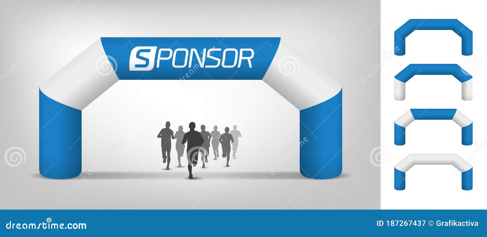 Illustration of Inflatable Arch with Runner Silhouettes for Proportion ...