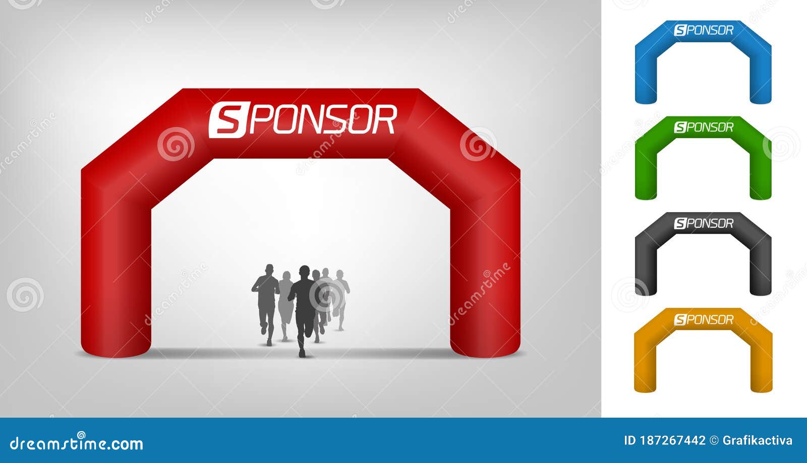 Illustration of Inflatable Arch with Runner Silhouettes for Proportion ...