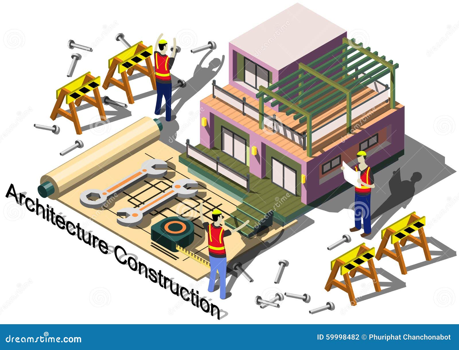 Illustration of Info Graphic Architecture Construction Concept Stock ...