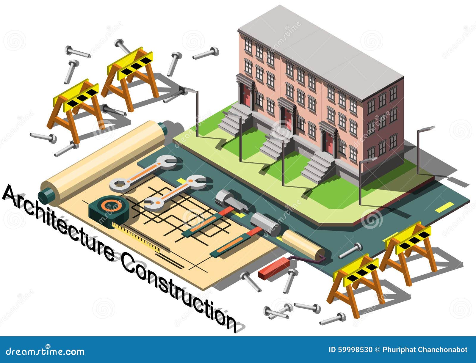 Illustration of Info Graphic Architecture Construction Concept Stock ...