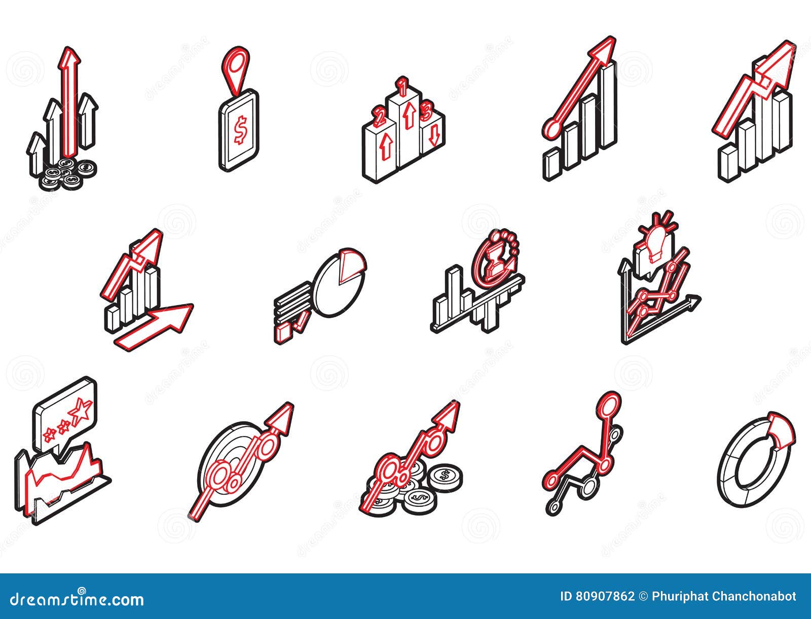 Illustration of Info Graphic Business Icons Set Concept Stock Vector ...