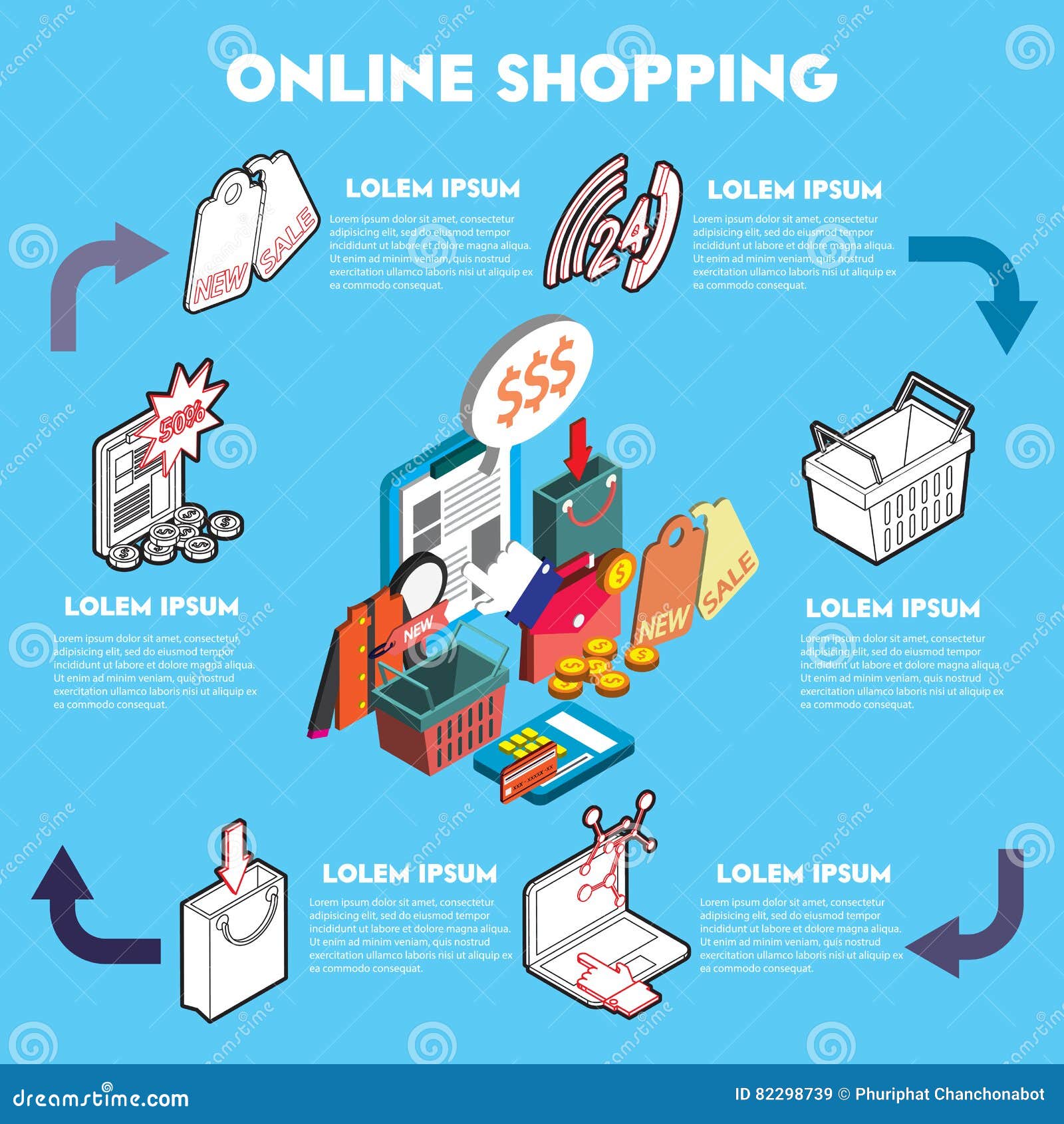 Illustration of Info Graphic Business Strategy Set Concept Stock Vector ...