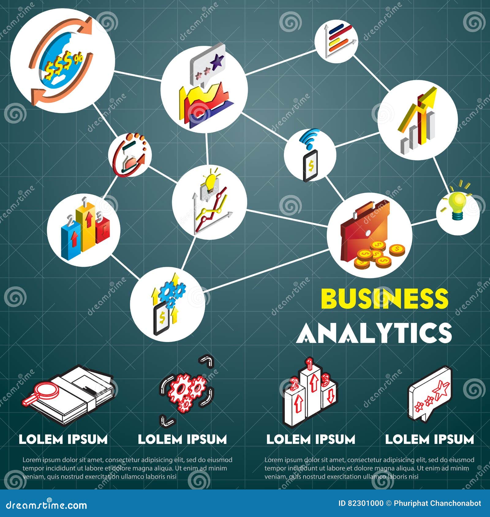 Illustration of Info Graphic Business Strategy Set Concept Stock Vector ...