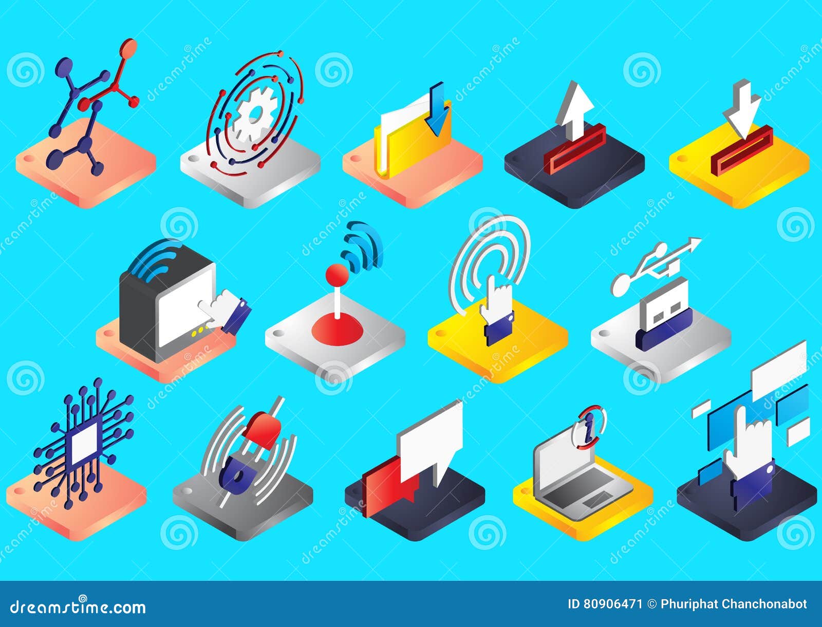 Illustration of Info Graphic Connection Icons Set Concept Stock Vector ...