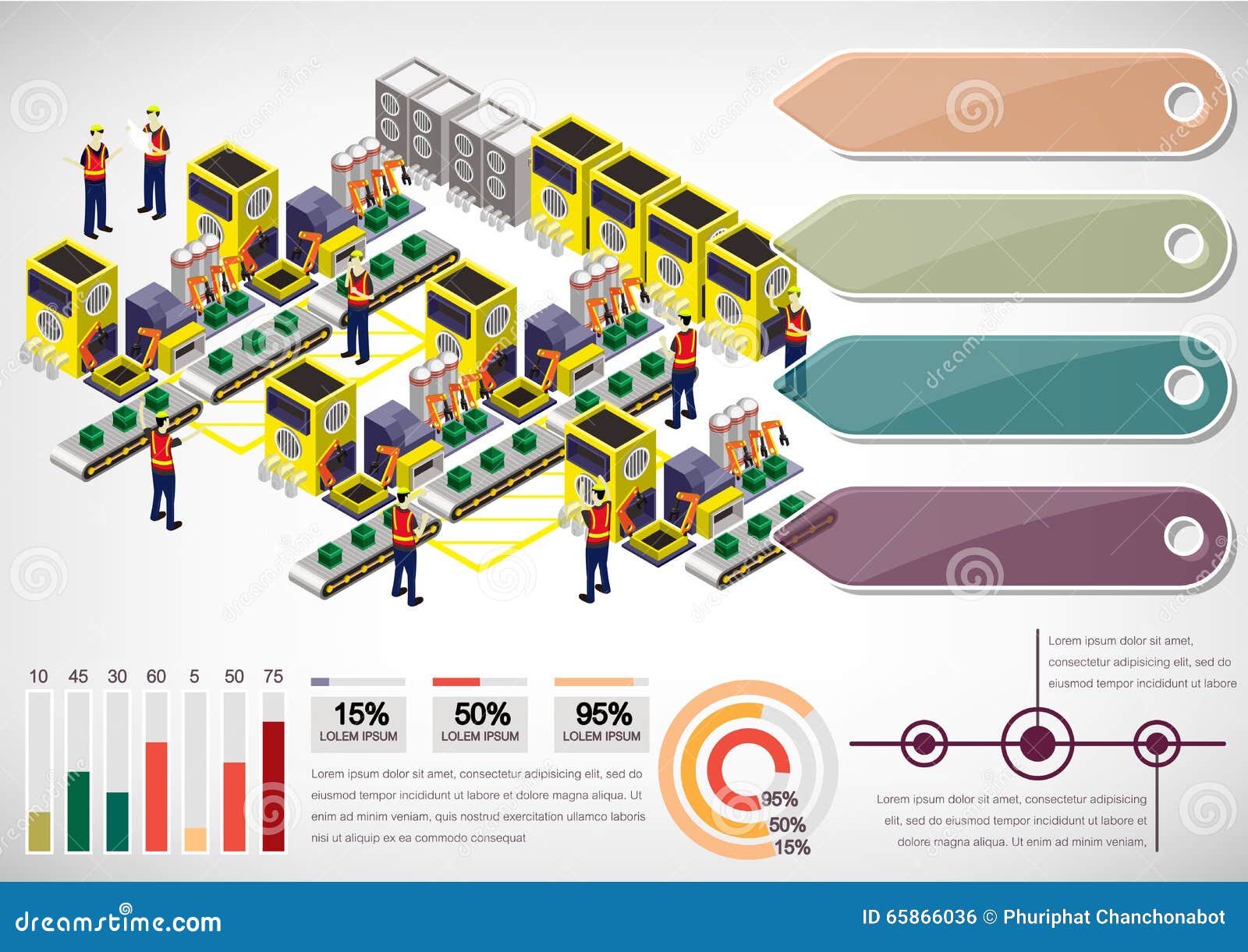 Illustration of Info Graphic Factory Equipment Concept Stock Vector ...