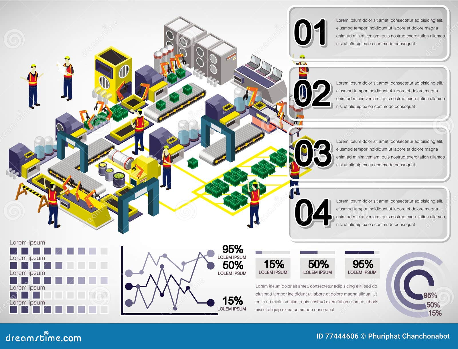 Illustration of Info Graphic Factory Equipment Concept Stock Vector ...