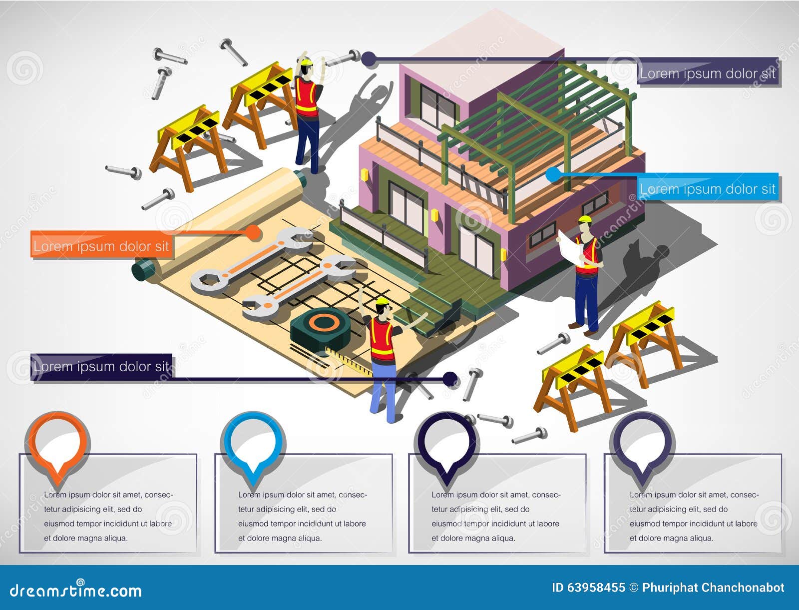 Illustration of Info Graphic House Structure Concept Stock Vector ...
