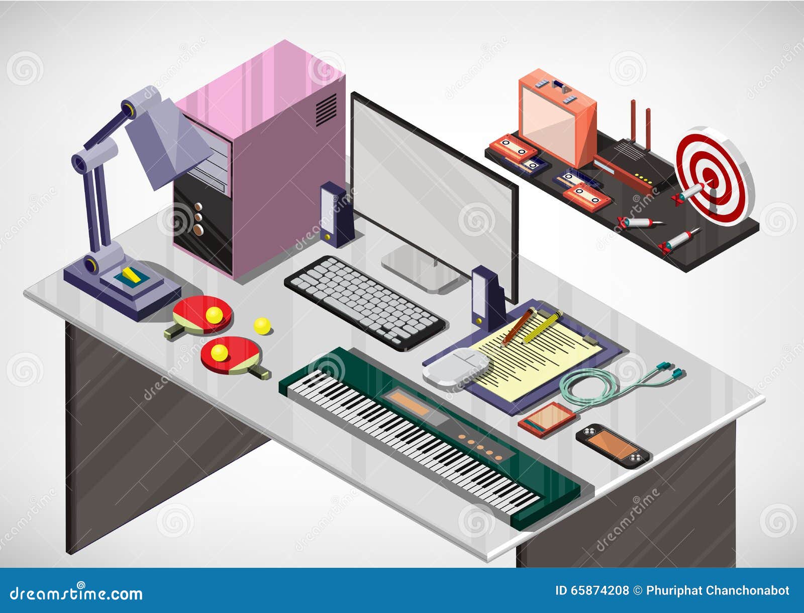 Illustration of Info Graphic Interior Office Concept Stock Vector ...