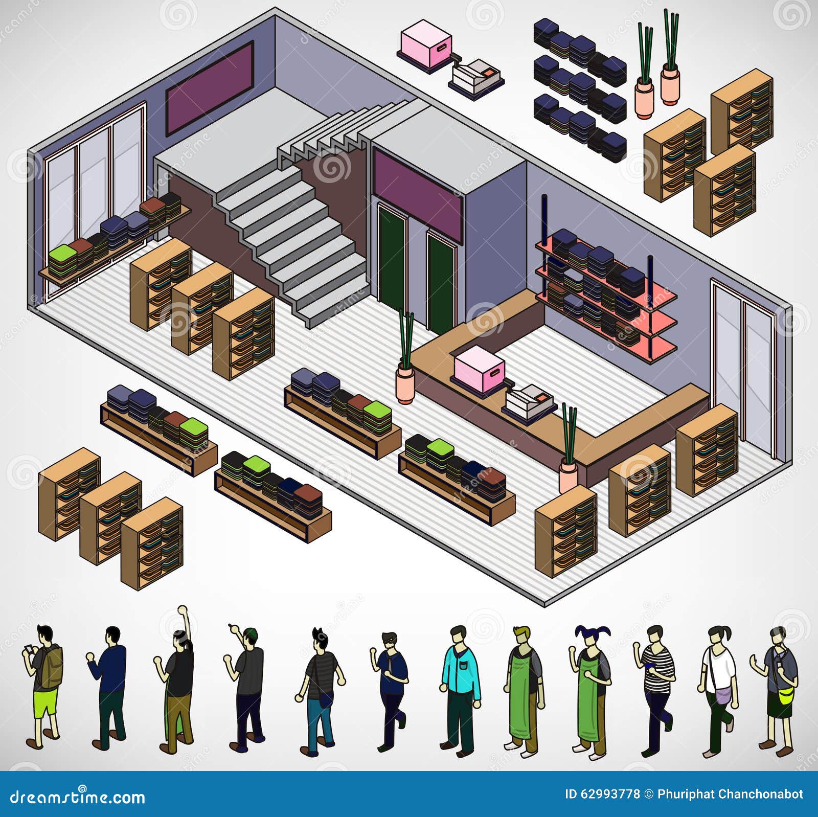 Illustration of Info Graphic Interior Room Concept Stock Vector ...