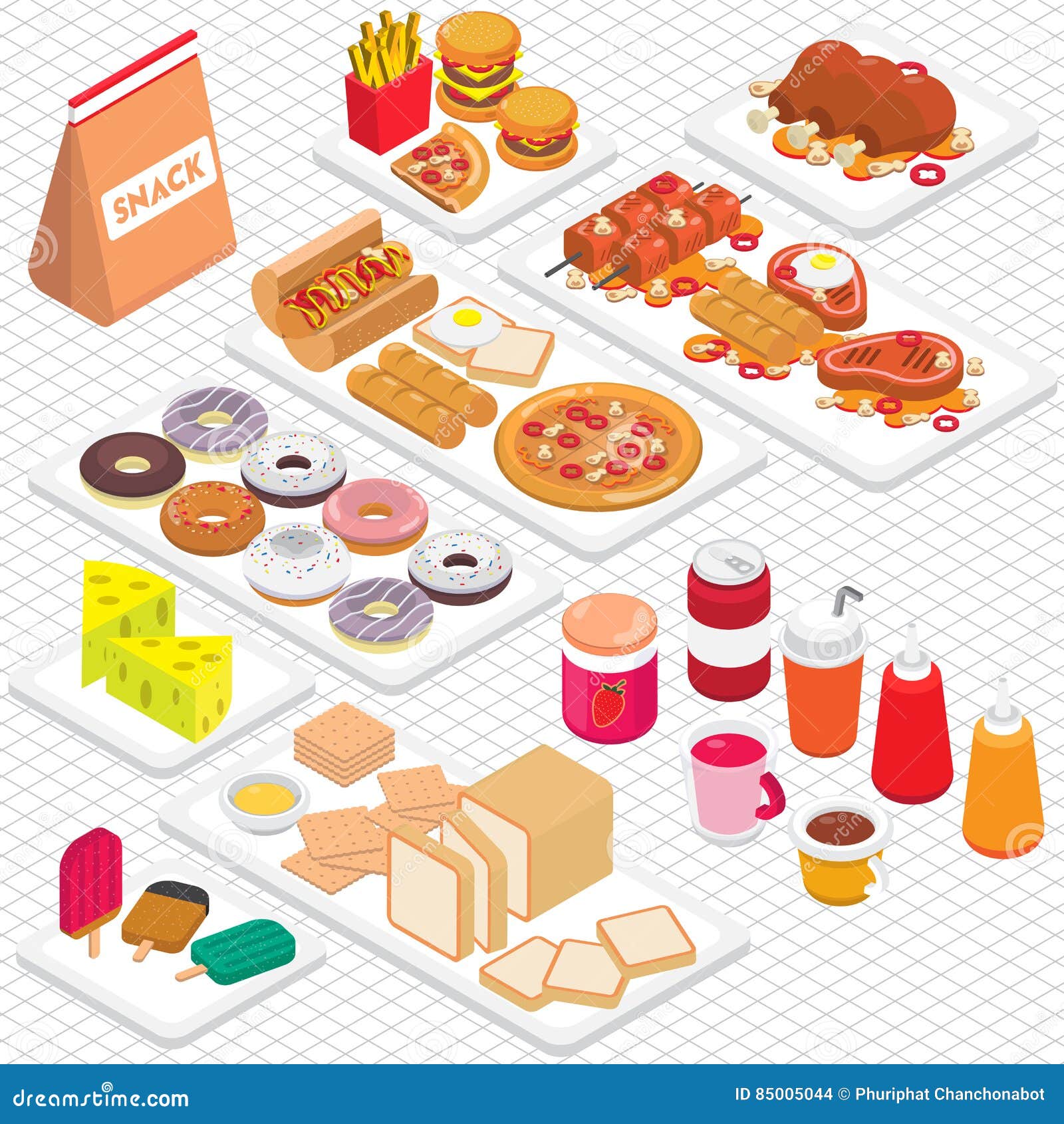 Illustration of Info Graphic Junk Food Concept Stock Illustration ...