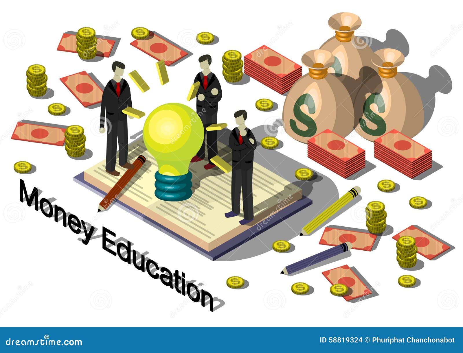 Illustration of Info Graphic Money Equipment Concept Stock Vector ...
