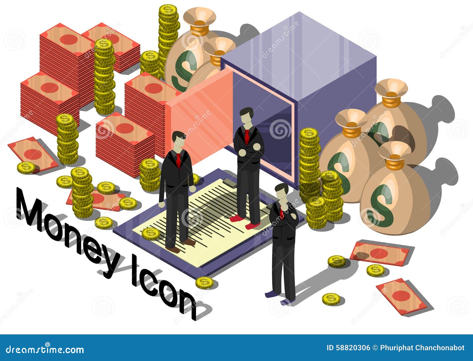 Illustration of Info Graphic Money Equipment Concept Stock Vector ...