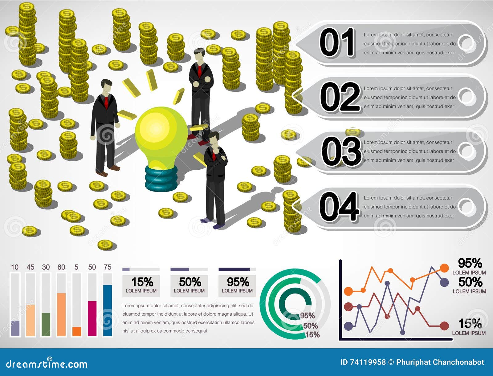 Illustration of Info Graphic Money Equipment Concept Stock Vector ...