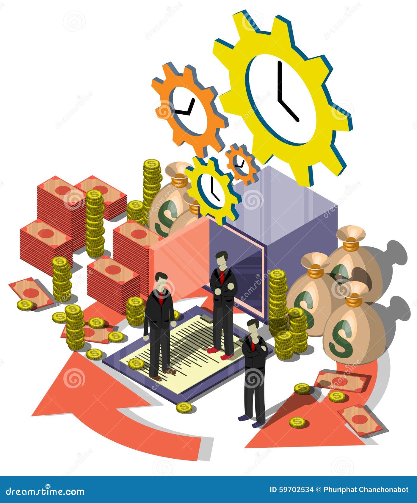 Illustration of Info Graphic Money Management Concept Stock Vector ...