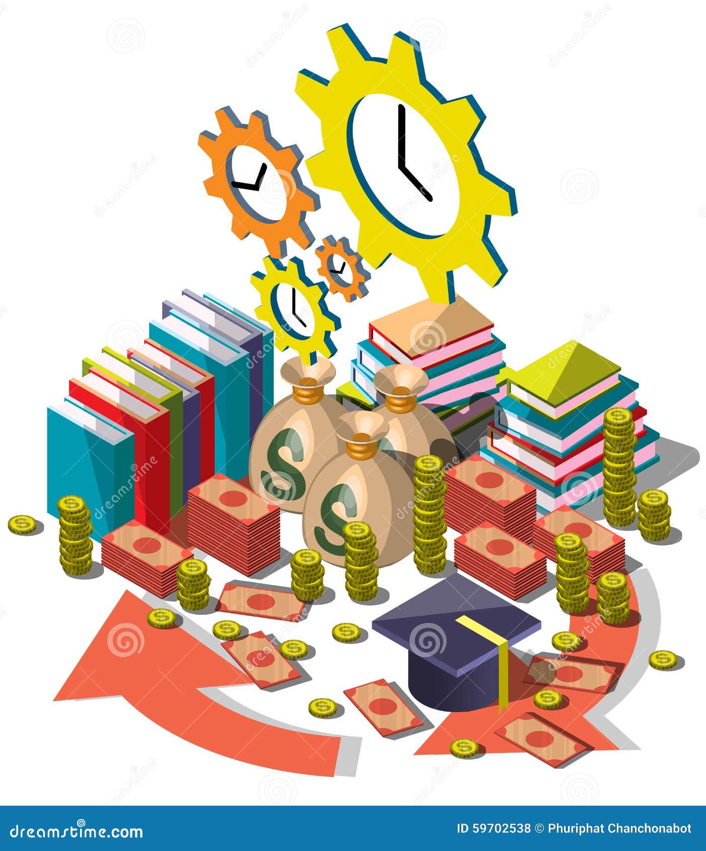 Illustration of Info Graphic Money Management Concept Stock Vector ...