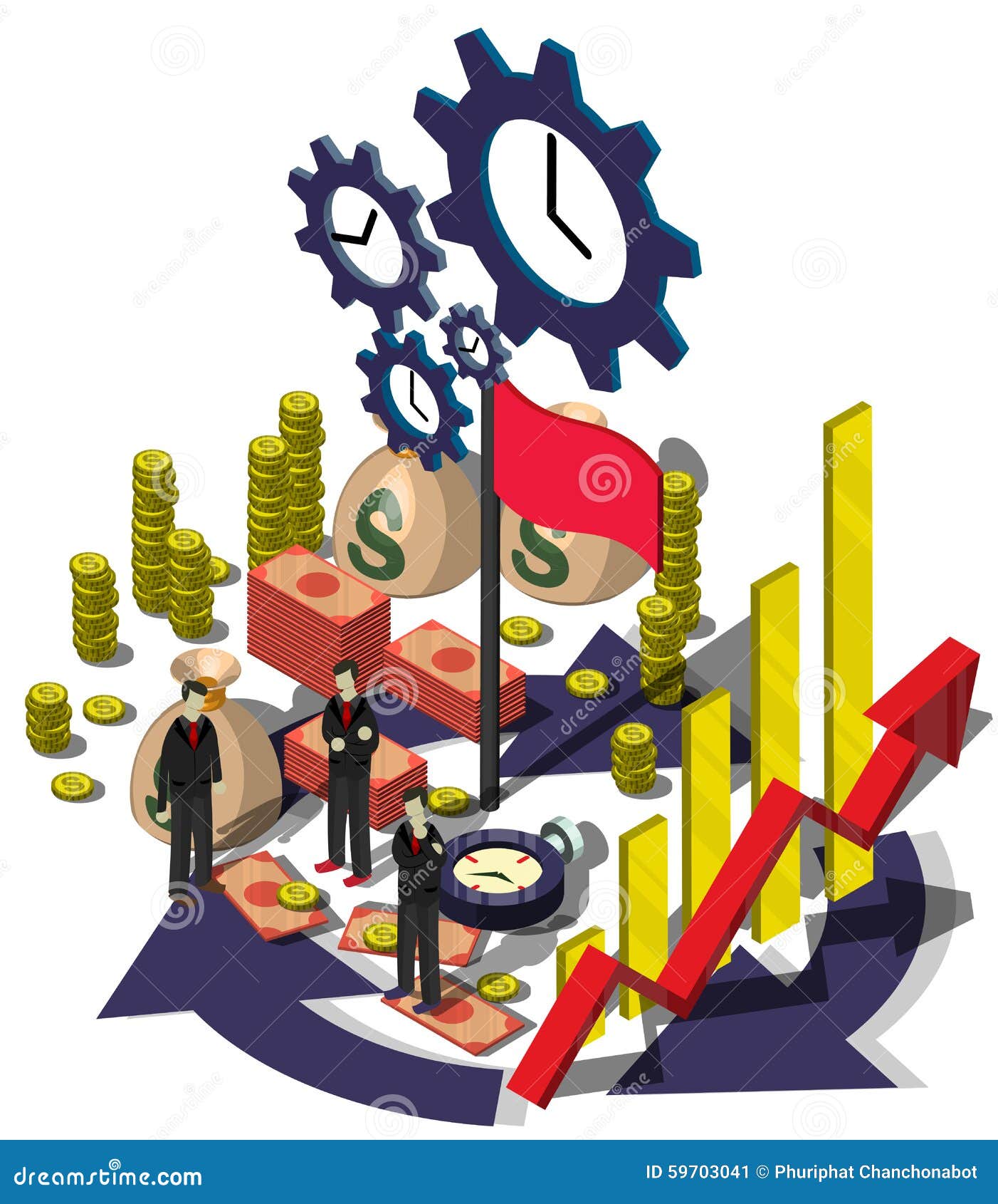 Illustration of Info Graphic Money Management Concept Stock Vector ...