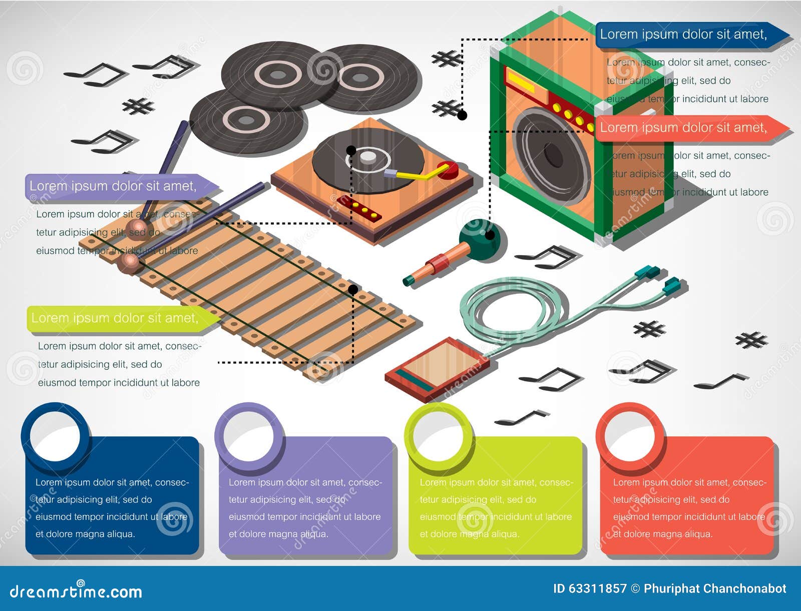 Illustration of Info Graphic Music Concept Stock Vector - Illustration ...