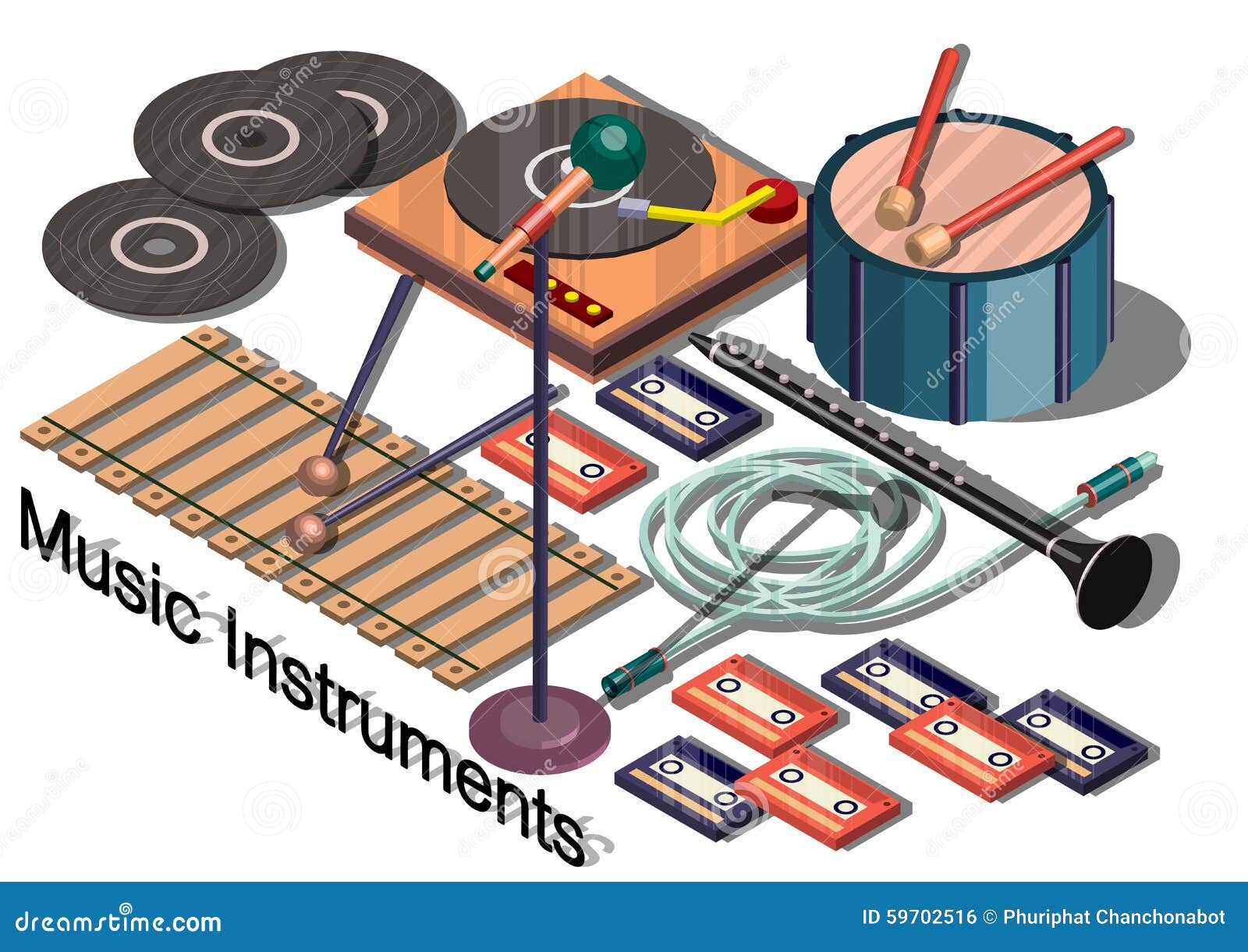 Illustration of Info Graphic Music Instruments Concept Stock Vector ...