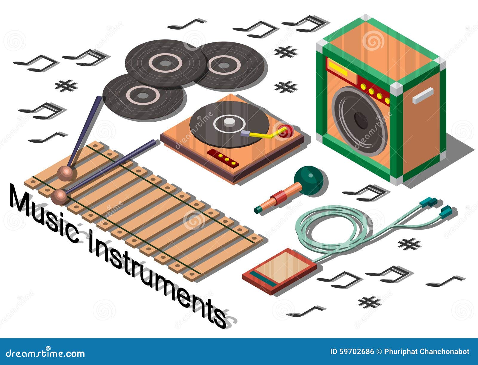 Illustration of Info Graphic Music Instruments Concept Stock Vector ...
