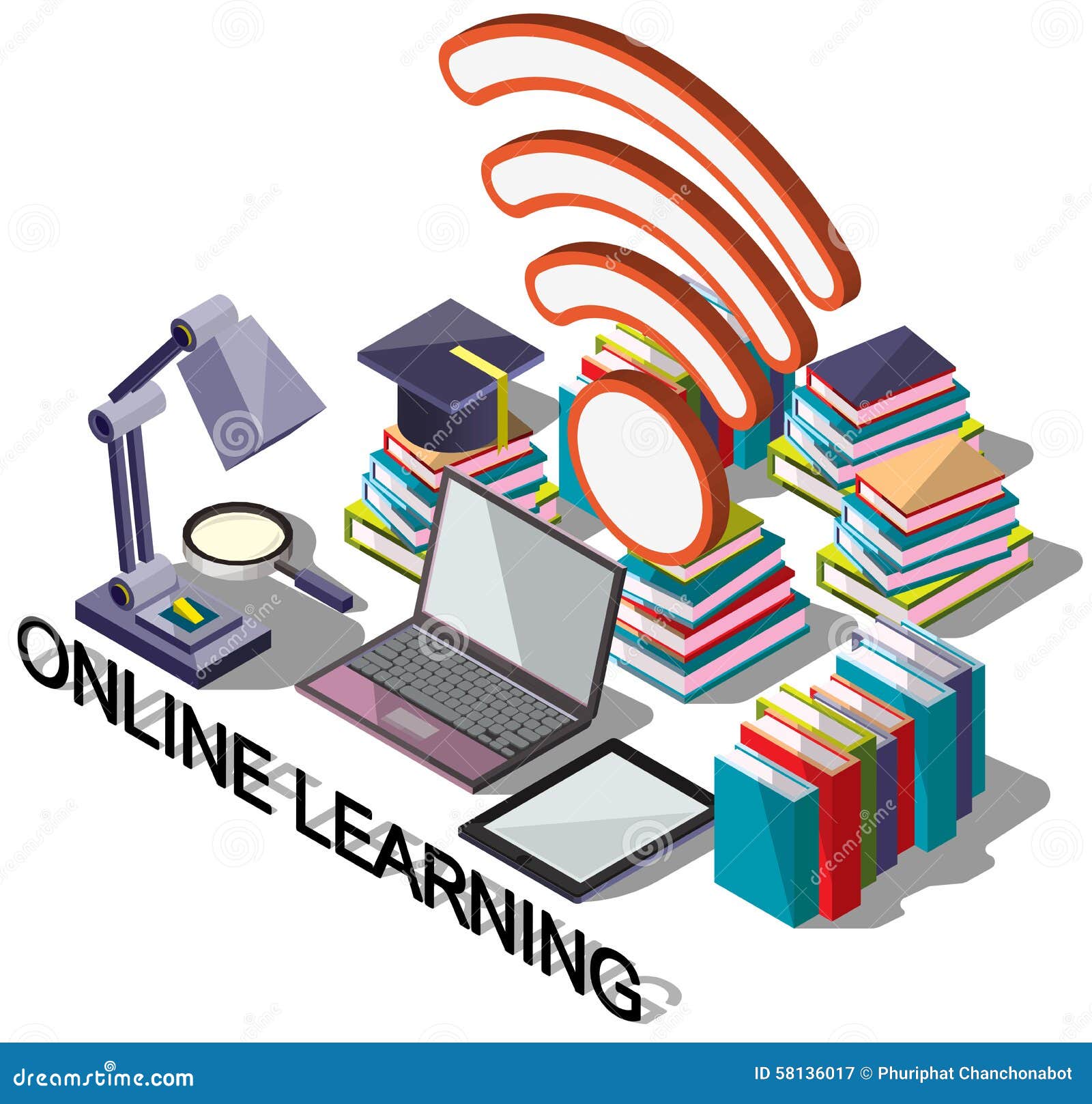 Illustration of Info Graphic Online Education Concept Stock Vector ...