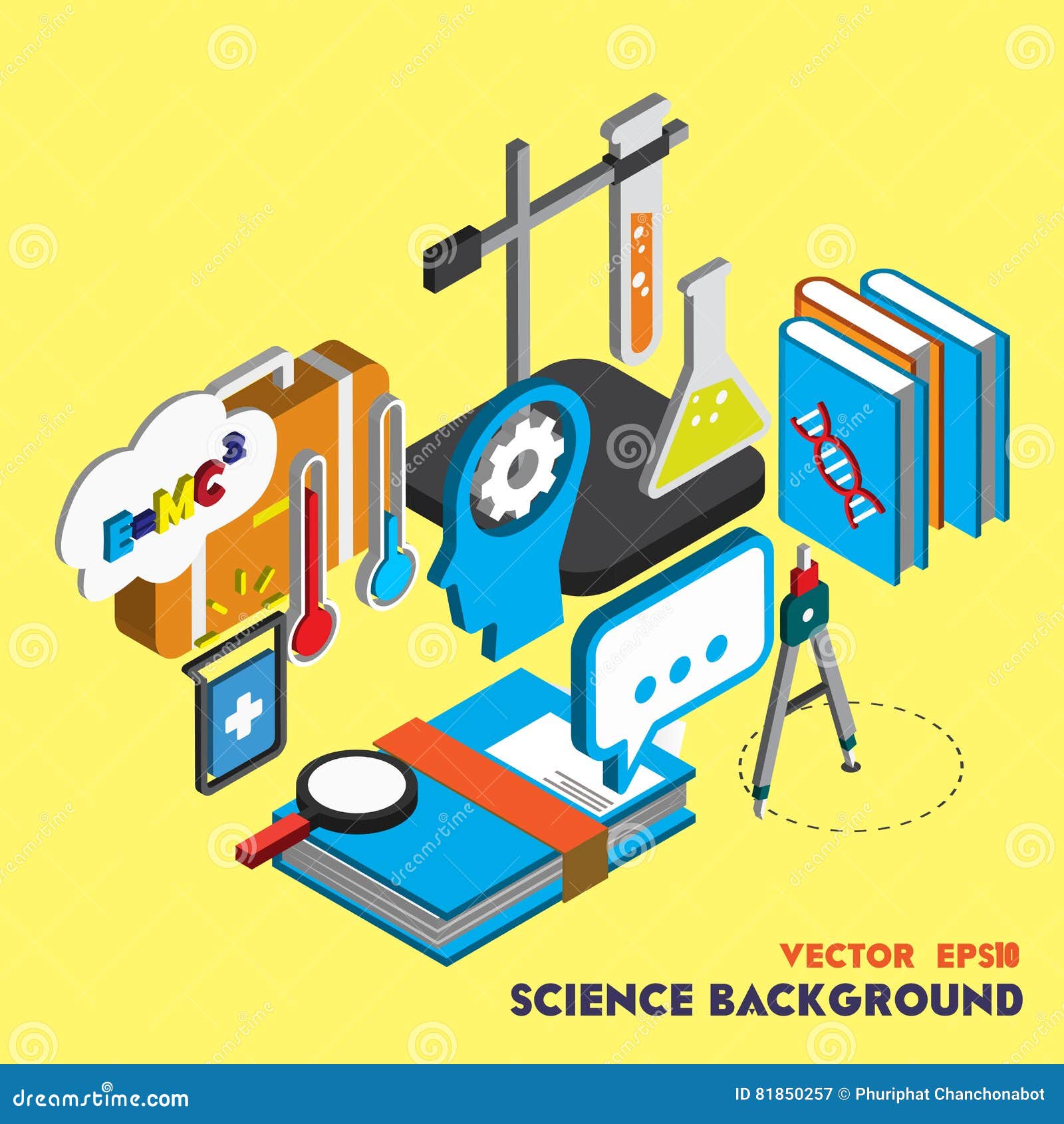 Illustration of Info Graphic Science Icons Set Concept Stock Vector ...