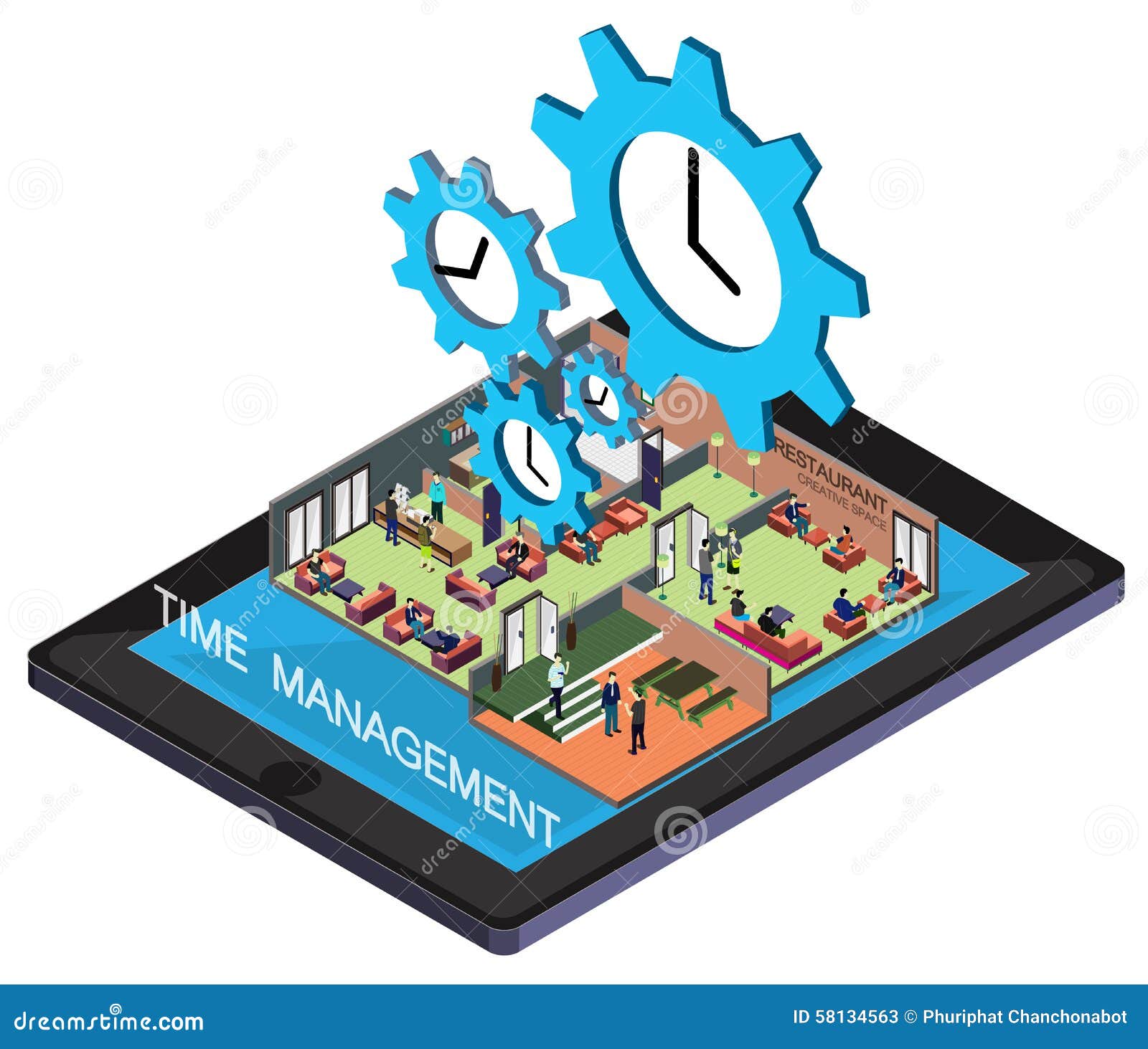 Illustration of Info Graphic Time Management Concept Stock Vector ...