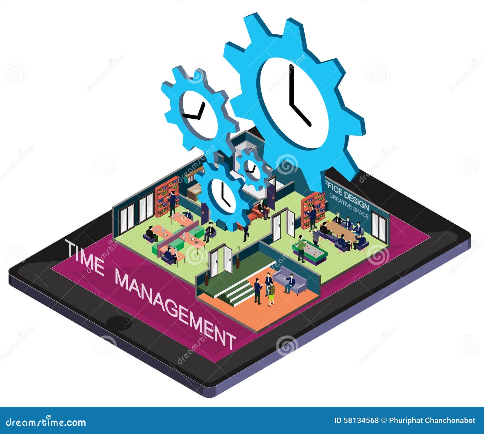 Illustration of Info Graphic Time Management Concept Stock Vector ...