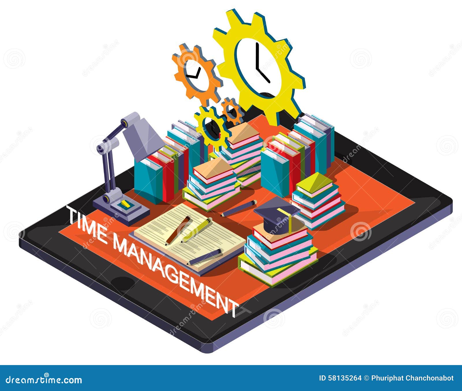 Illustration of Info Graphic Time Management Concept Stock Vector ...