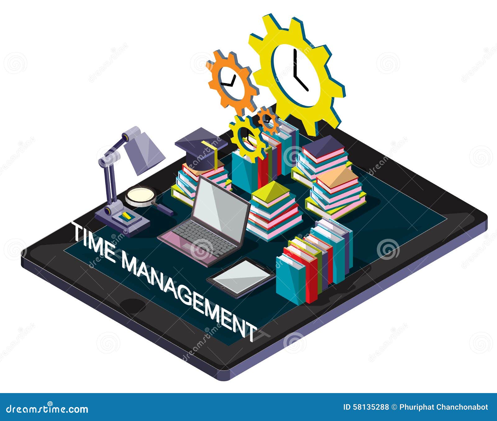 Illustration of Info Graphic Time Management Concept Stock Vector ...