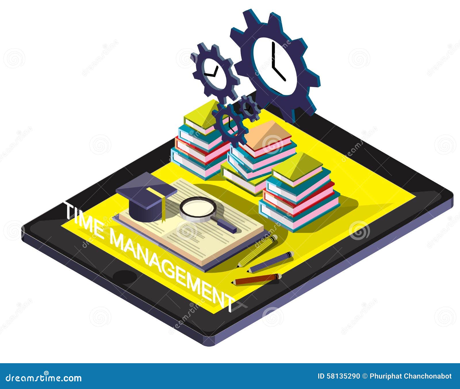 Illustration of Info Graphic Time Management Concept Stock Vector ...