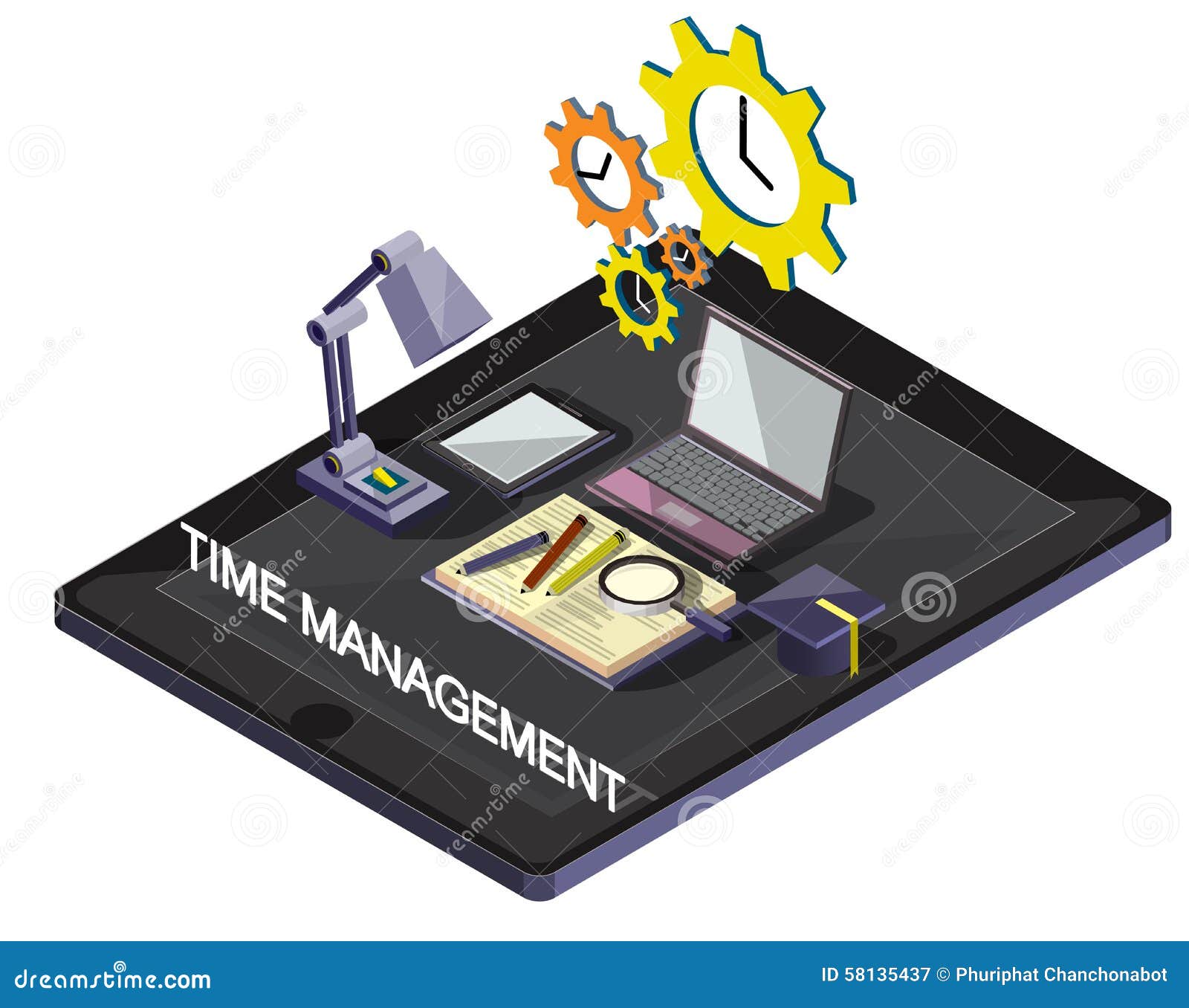 Illustration of Info Graphic Time Management Concept Stock Vector ...