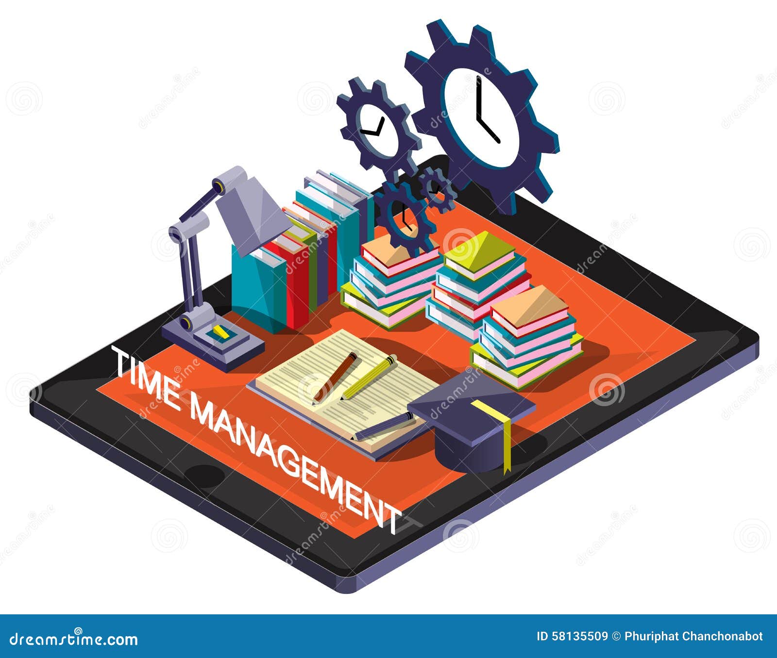 Illustration of Info Graphic Time Management Concept Stock Vector ...