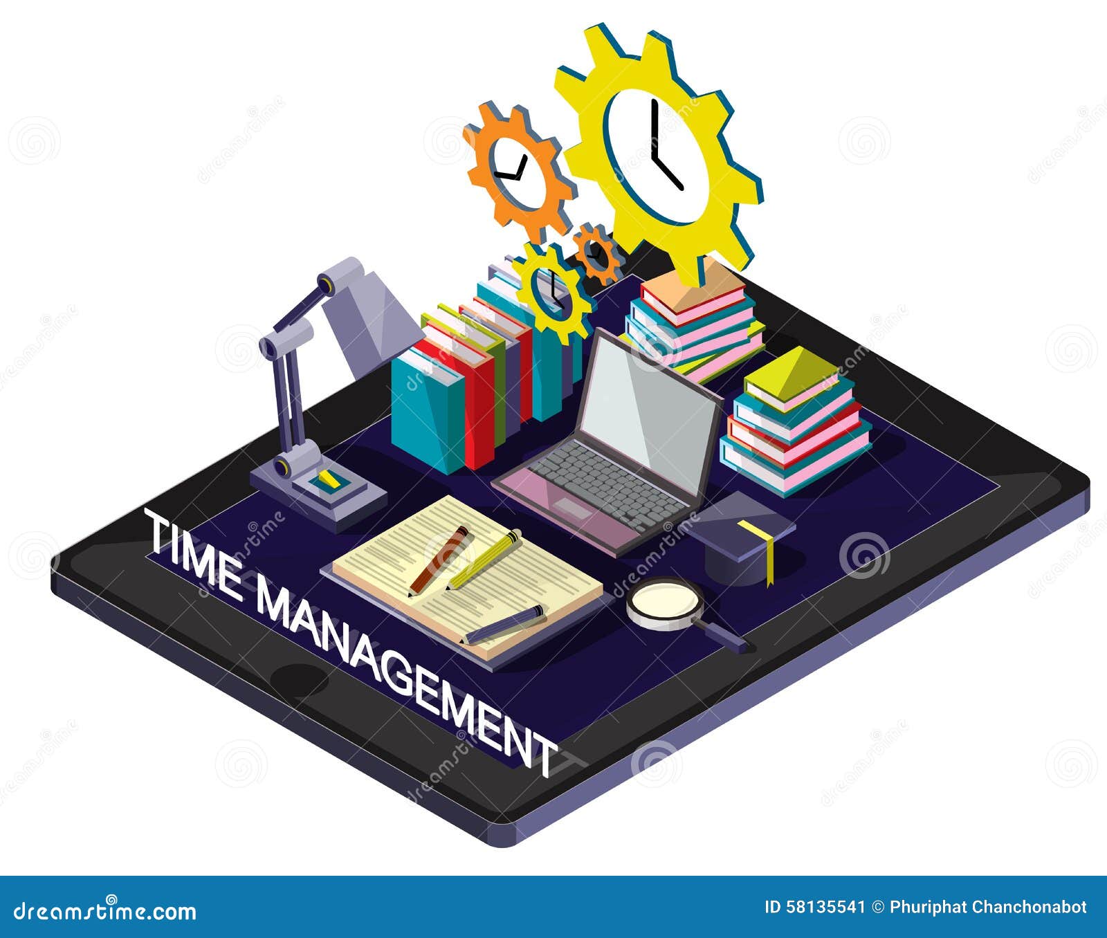 Illustration of Info Graphic Time Management Concept Stock Vector ...