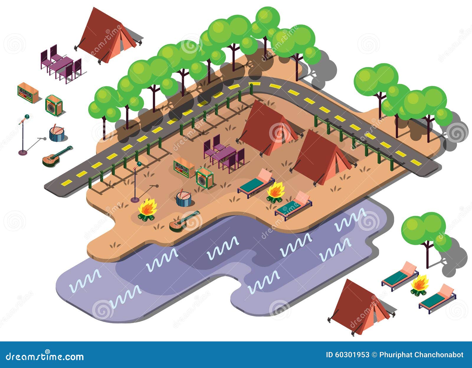 Illustration of Info Graphic Urban Park Concept Stock Vector ...