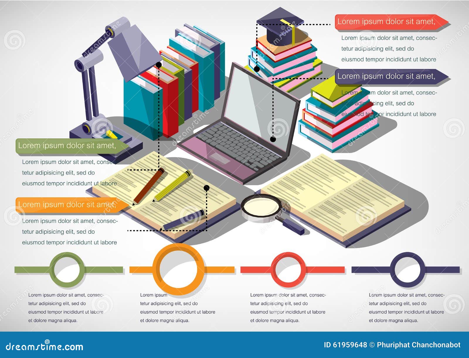 Illustration of Infographic Education Concept Stock Vector ...