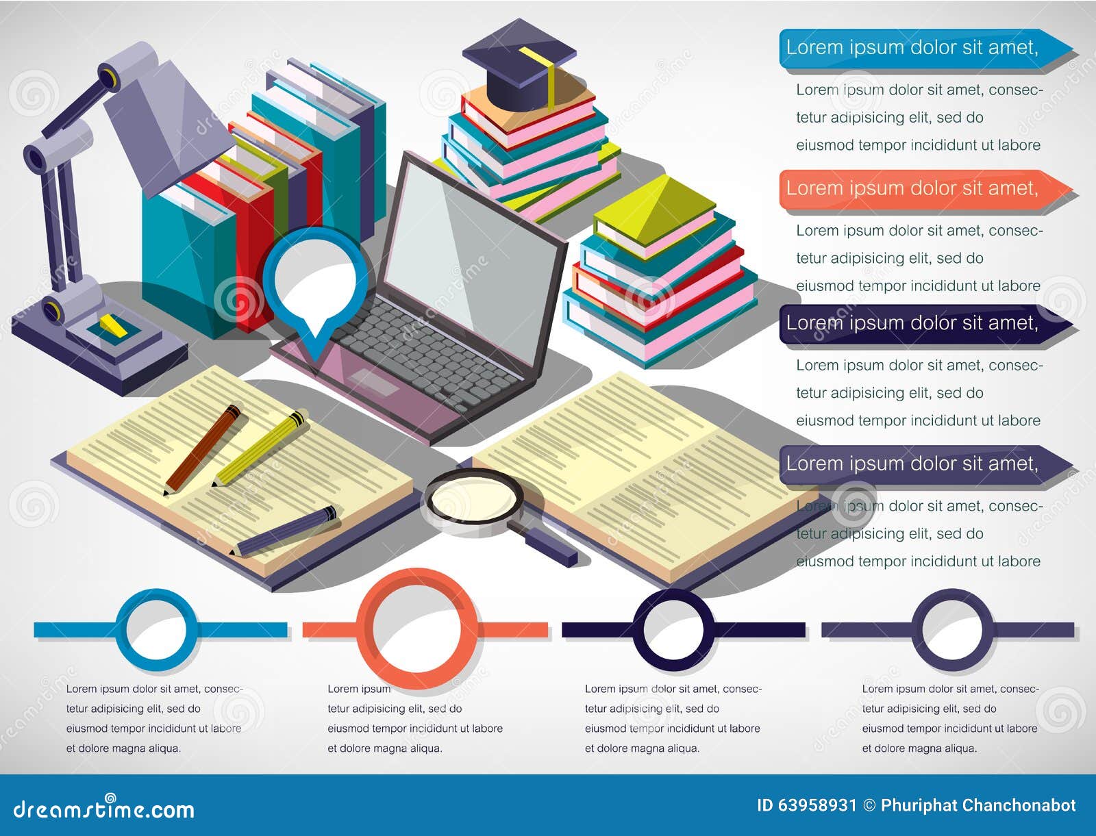 Illustration of Infographic Education Concept Stock Vector ...