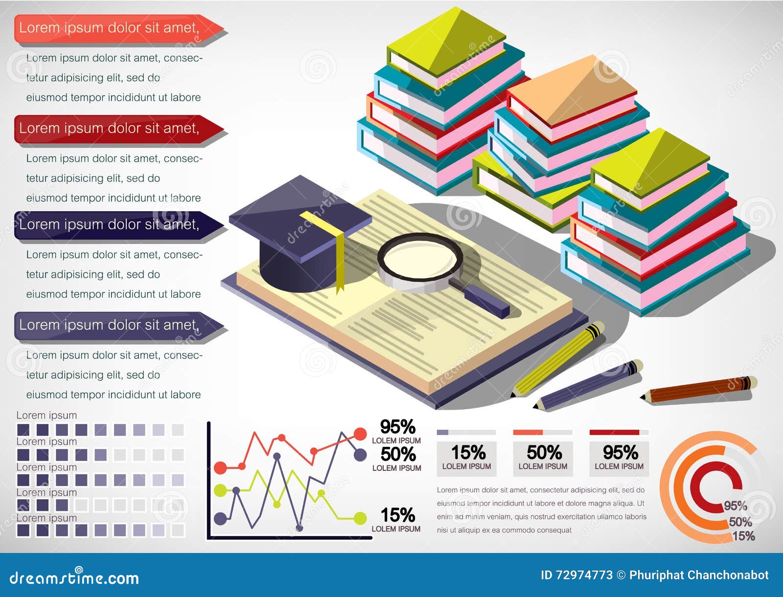 Illustration of Infographic Education Concept Stock Vector ...