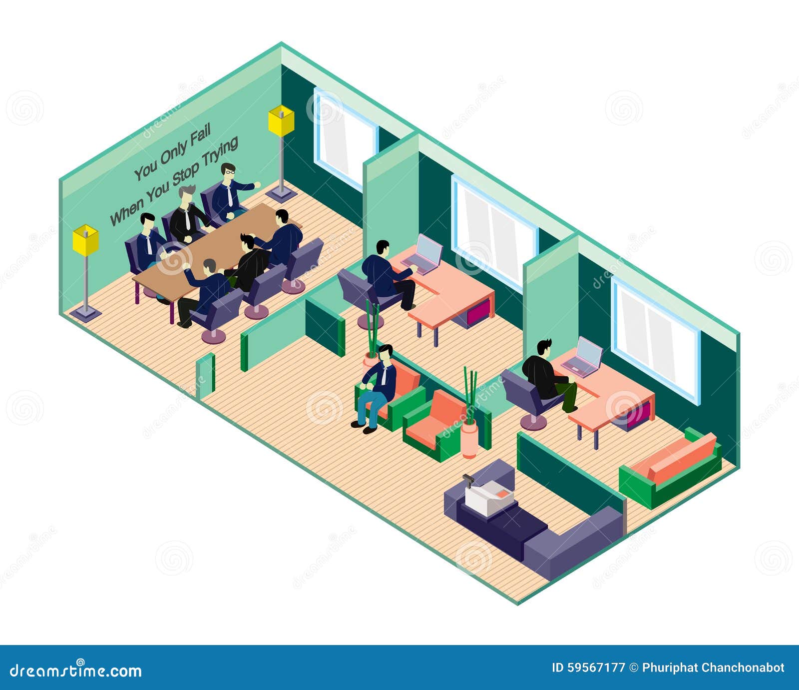 Illustration of Infographic Interior Room Concept Stock Vector ...