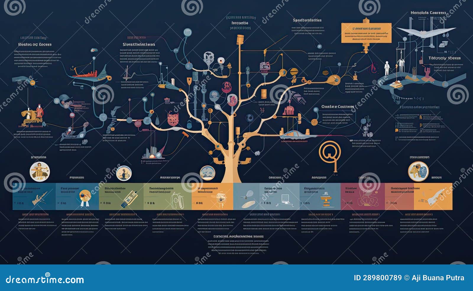Illustration Infographic Presenting Various Branches of Science and ...
