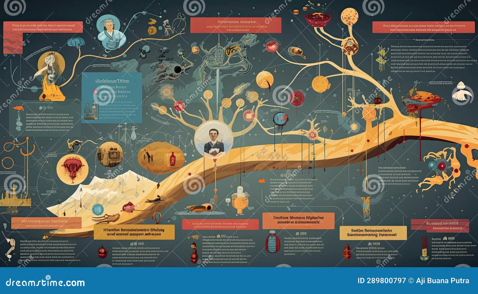 Illustration Infographic Presenting Various Branches of Science and ...