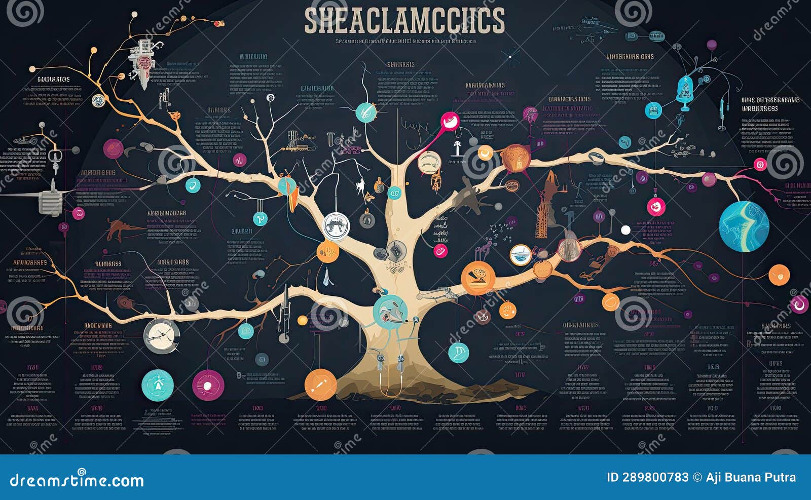 Illustration Infographic Presenting Various Branches of Science and ...
