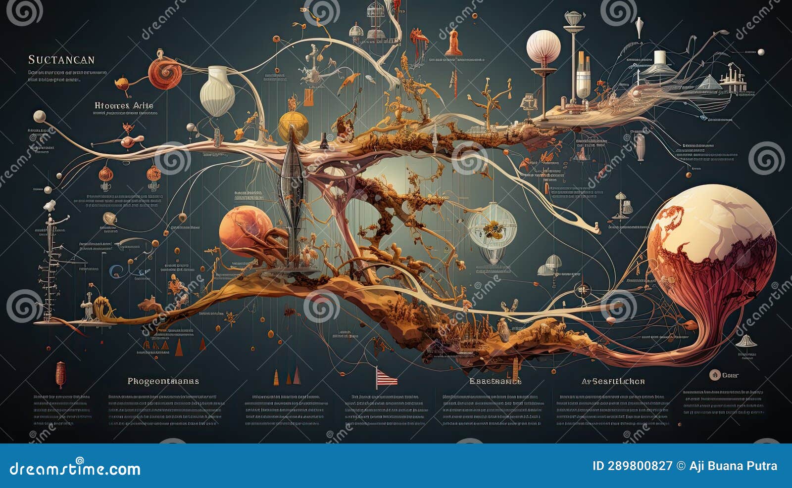 Illustration Infographic Presenting Various Branches of Science and ...