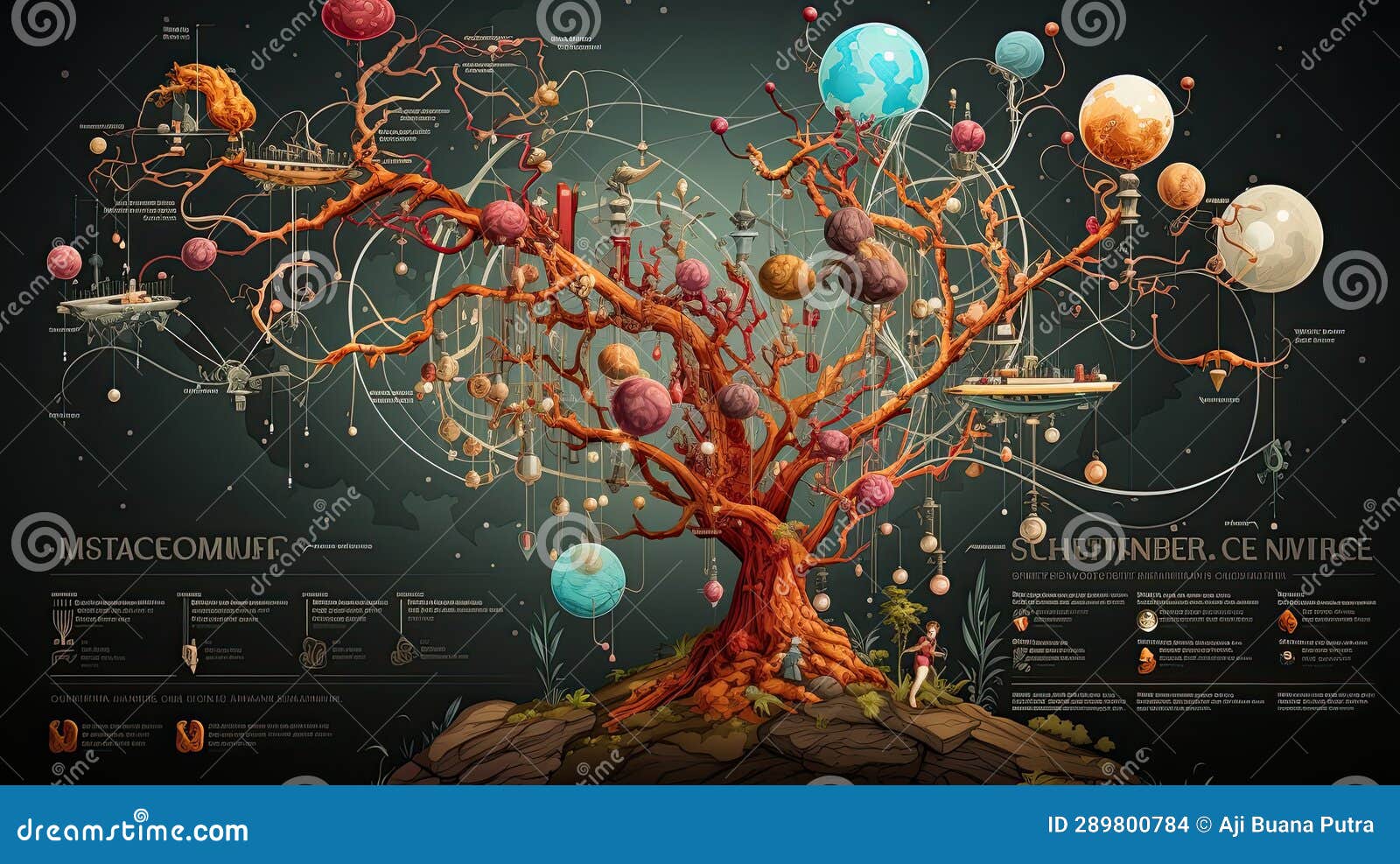 Illustration Infographic Presenting Various Branches of Science and ...