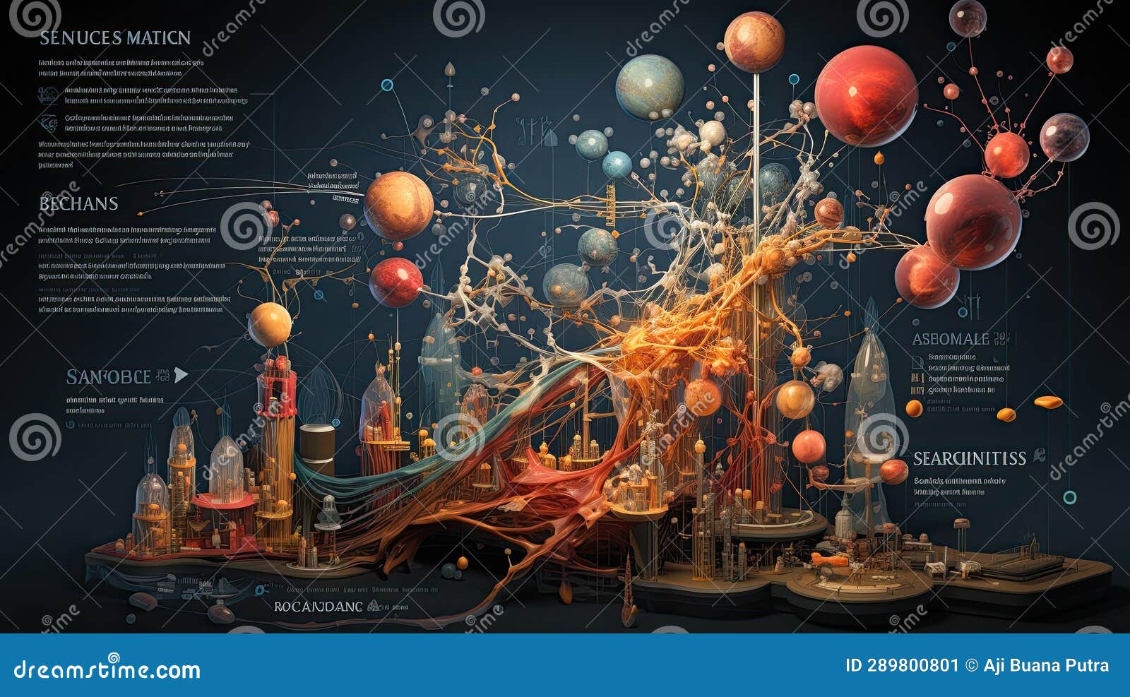 Illustration Infographic Presenting Various Branches of Science and ...