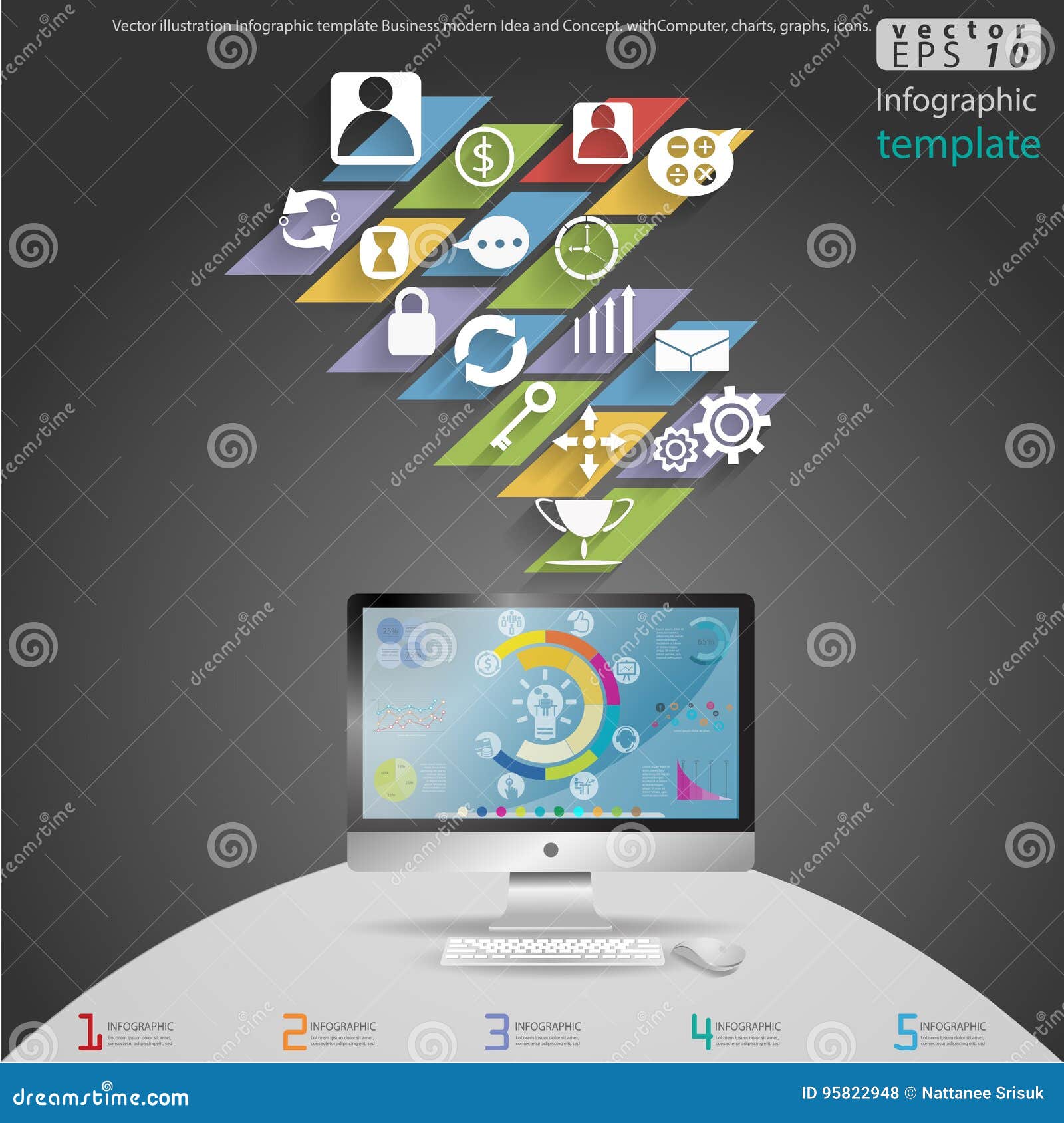 Vector Illustration Infographic Template Business Modern Idea and ...