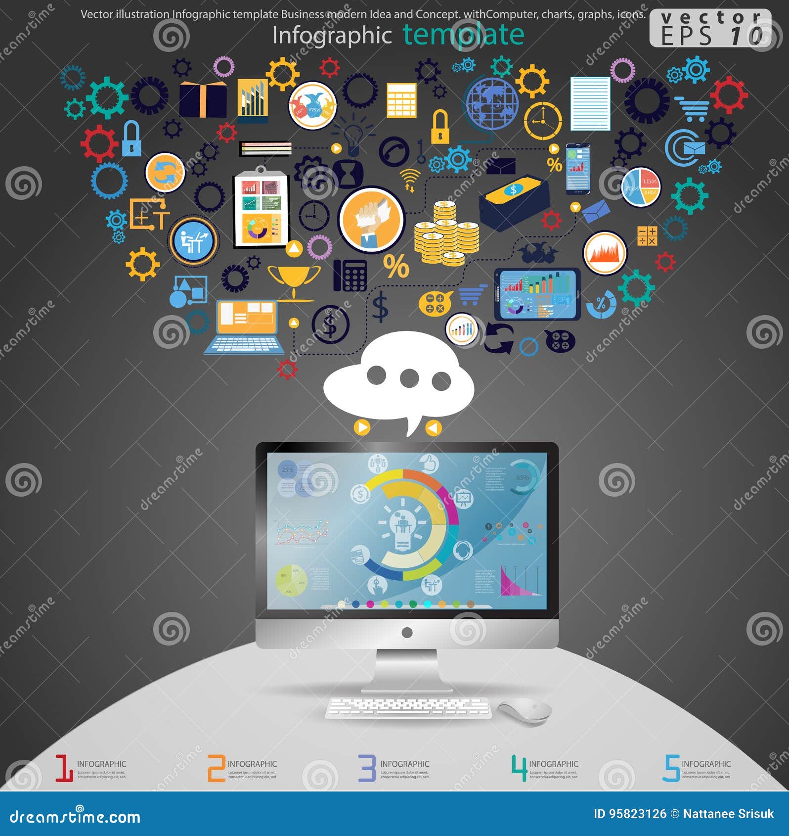 Vector Illustration Infographic Template Business Modern Idea and ...