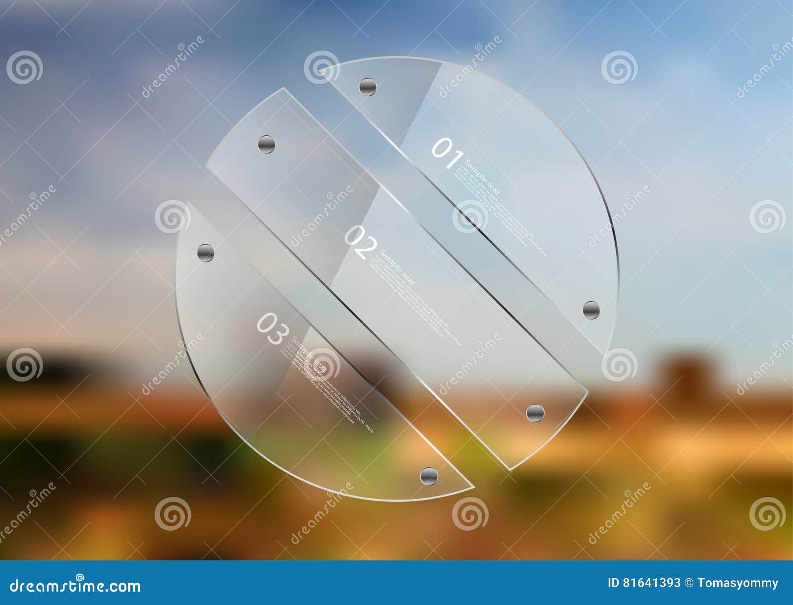 Illustration Infographic Template with Circle Created by Three Glass ...
