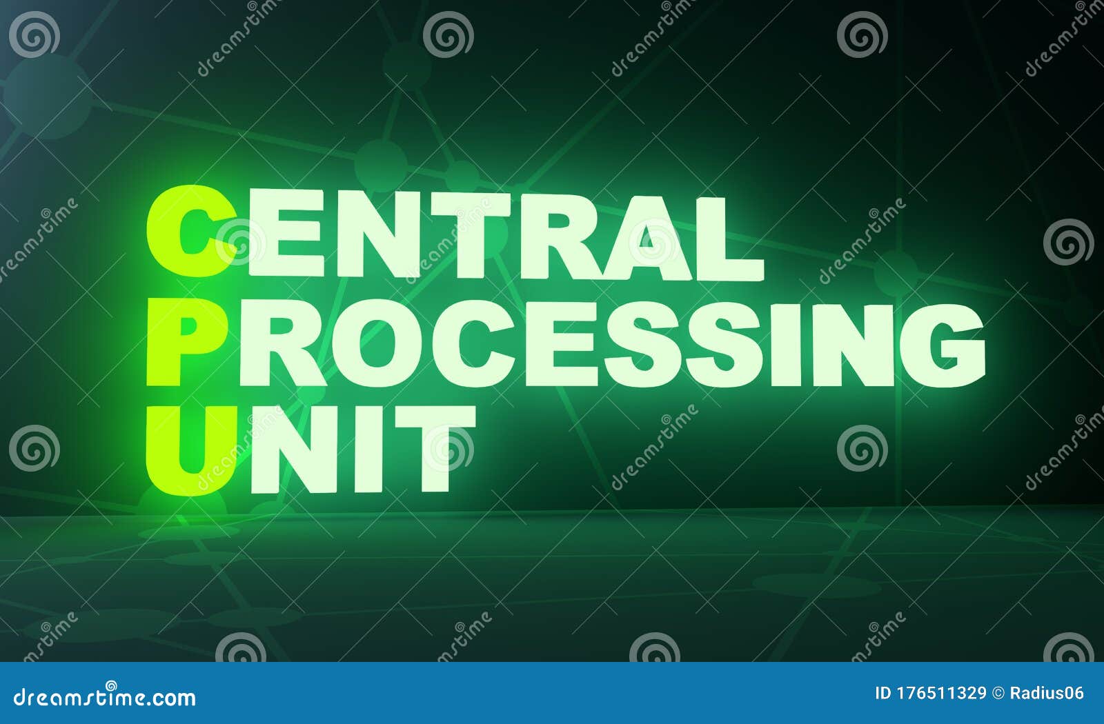 Central Processing Unit stock illustration. Illustration of glow ...