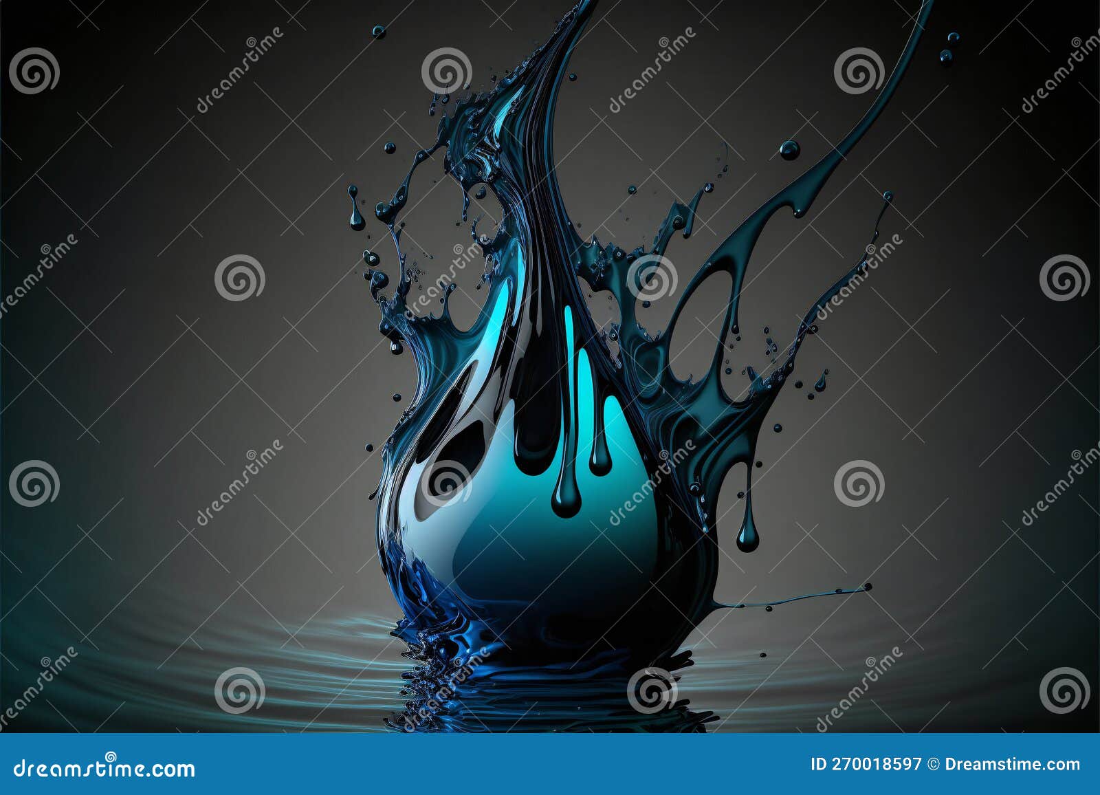 Ink Drop in Water, Digital Illustration Artwork, Abstract, Unique Stock ...